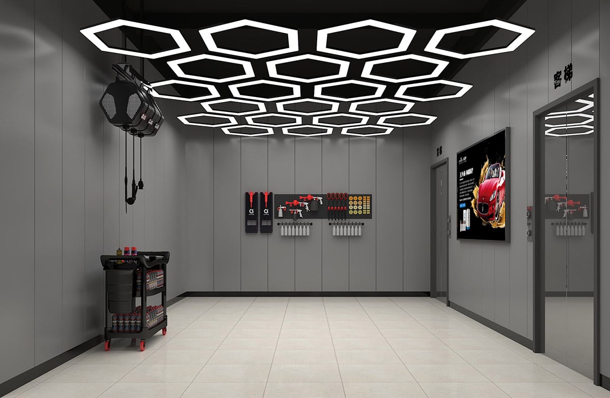 SS-HX-C503 Deformable Hexagonal Led Garage Work Home Ceiling for Car ...